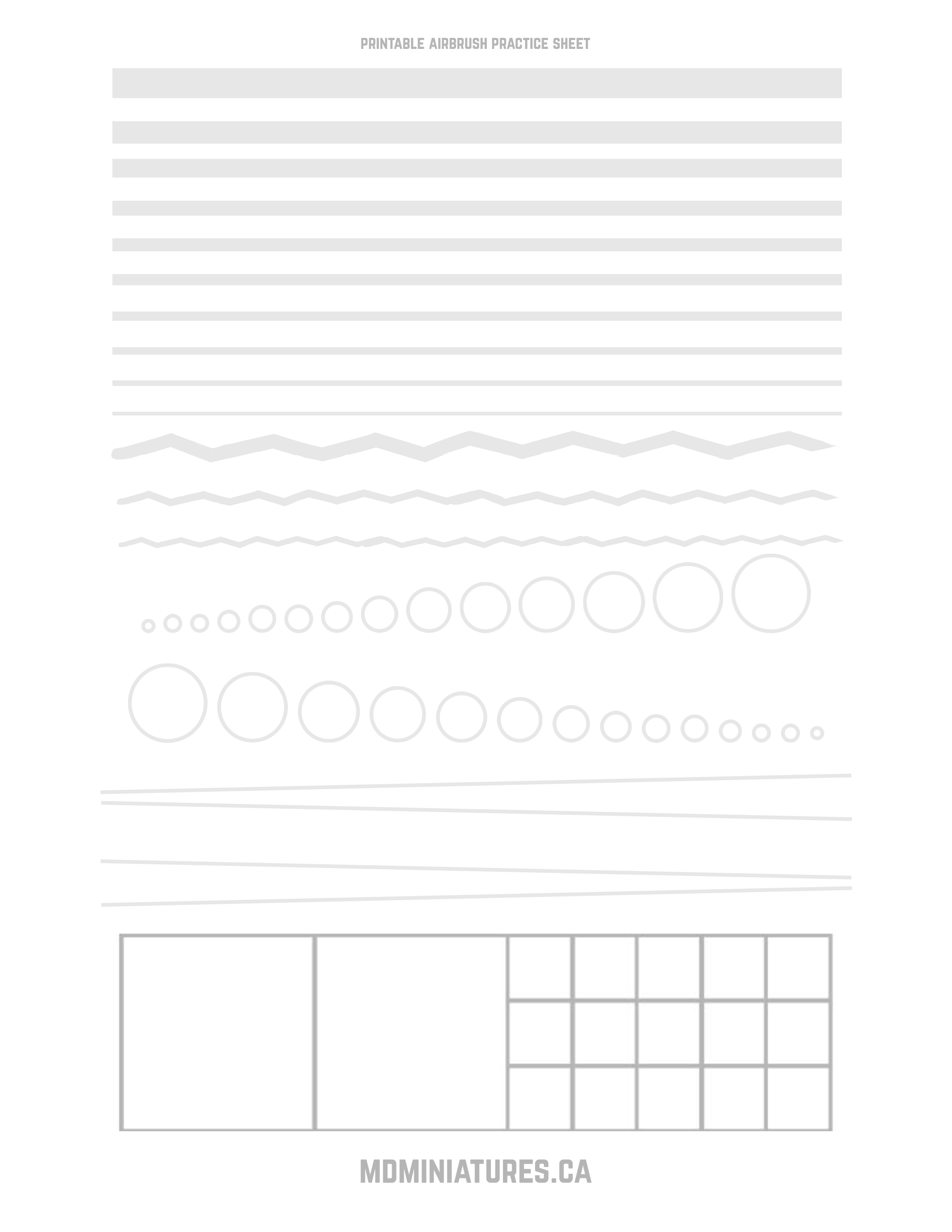 Printable Airbrush Practice Sheet – MD Miniatures